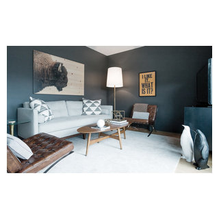 Bachelor's Loft-TV Room - Midcentury - Family Room - Nashville - by ...