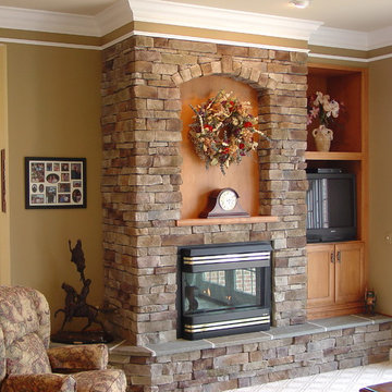 Projector Screen Over Fireplace - Photos & Ideas | Houzz