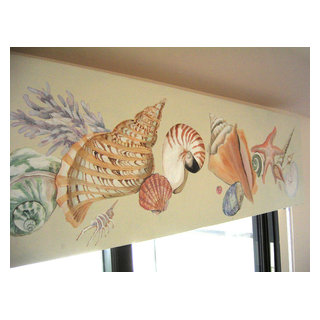 Beach House Shell Mural on Valence - Modern - Family Room ...