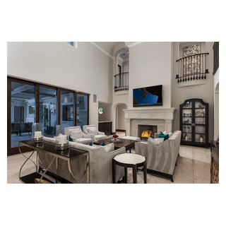 Vaulted Ceiling Family Room - Mediterranean - Family Room - Phoenix ...