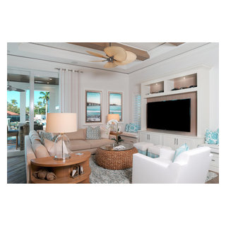 British Bermuda - Beach Style - Family Room - Miami - by Design West ...