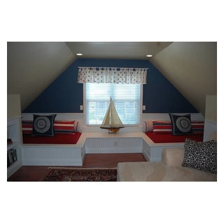 Cape Cod Attic Renovation - Beach Style - Family Room - Boston - by EMH ...