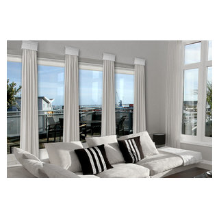 Contemporary Cornice Window Treatments - Contemporary - Family Room ...