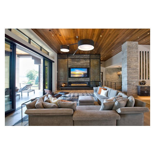 Contemporary Waterfront - Contemporary - Family Room - Indianapolis ...