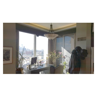 Cornices and draperies in a high rise apartment - Modern - Family Room ...