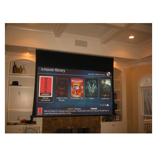 Custom Drop-down Projection Screen - Transitional - Family Room ...