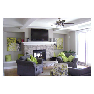 Custom home tucked in woods - Transitional - Games Room - Chicago - by ...