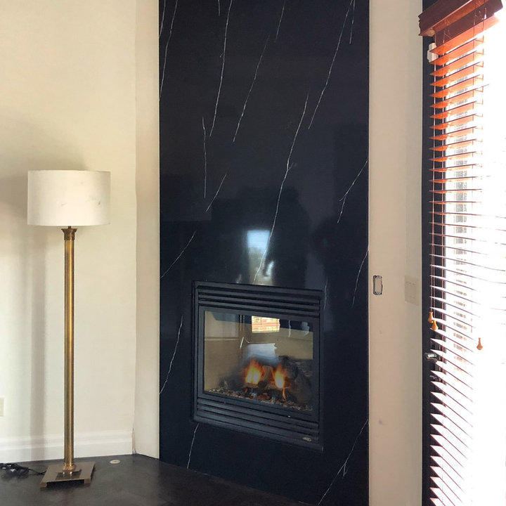 Quartz Slab Fireplace Surround - Photos & Ideas | Houzz