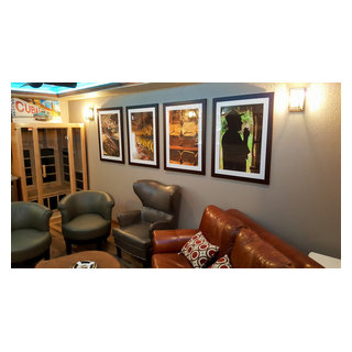 Garage Converted To Cigar Lounge - Contemporary - Family Room ...