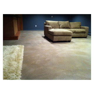 Indoor concrete floor stain treatment - Traditional - Family Room ...