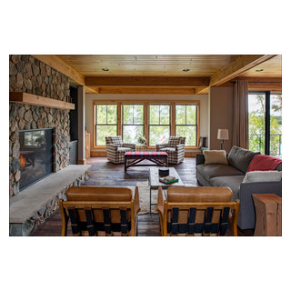 Kimble Cabin - Rustic - Family Room - Minneapolis - by Rehkamp Larson ...