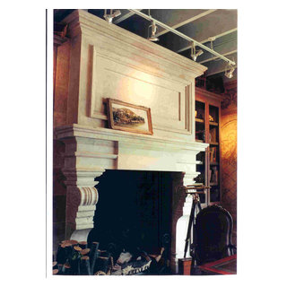 Limestone Scroll Fireplace - Traditional - Family Room - Phoenix - by ...