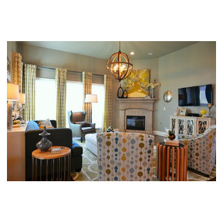 Lively Living and Dining- Living Room - Transitional - Family Room ...
