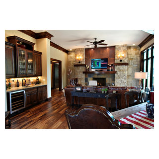 Lodge Inspired Residence - Open Concept Kitchen, Dining, Living Room ...