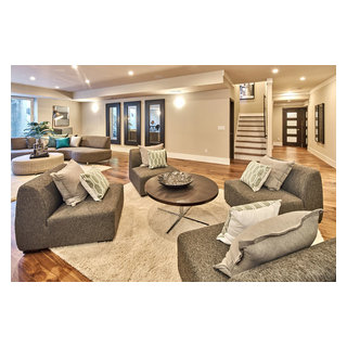 Lower Level Family Room and Hall to Bedrooms - Contemporary - Family ...