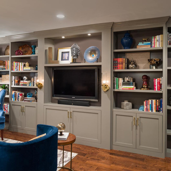 75 Mid-Century Modern Family Room Library Ideas You'll Love - October ...