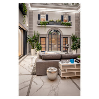 After Photo Modern Atrium Interior Design - Transitional - Patio ...