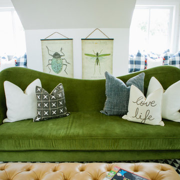 75 Farmhouse Green Family Room Ideas You'll Love - February, 2025 | Houzz