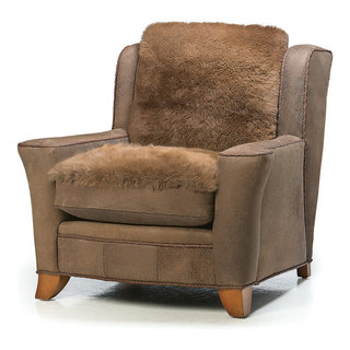 Montana Buffalo Leather Chair with Bison Fur - Family Room - Phoenix ...