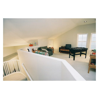 Open Loft Under Sloped Ceiling - Low Wall - Traditional - Family Room ...