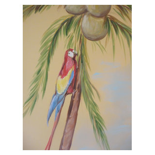 Palm tree beach mural - Tropical - Family Room - Boston - by Crowley ...