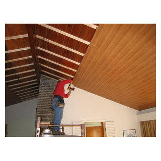 Plank Ceiling - Traditional - Family Room - New York - by DEGEORGE ...