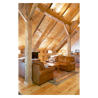 Post and Beam Living Room - Rustic - Family Room - Charlotte - by ...