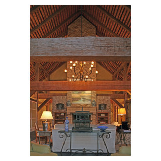 Reclaimed 200 year old barn is reused for Great Room - Traditional ...