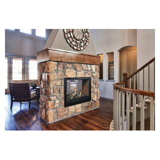 Rustic Center of Room See-Through Fireplace - White Mountain Hearth ...