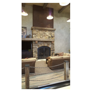 Rustic Fireplace and Chain Railing - Rustic - Family Room - Other - by ...