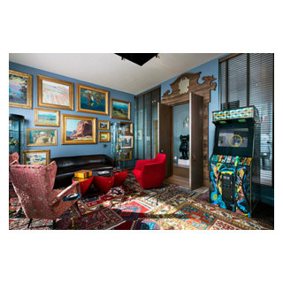 Sarasota Vue Penthouse Build-Out Mancave - Contemporary - Family Room ...