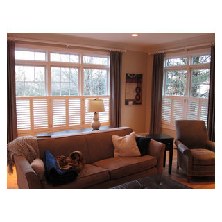 Shutters With Hidden Tilt Bar - Traditional - Family Room - Bridgeport ...