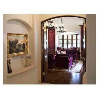 Spanish Mediterranean Library - Mediterranean - Family Room - Los ...