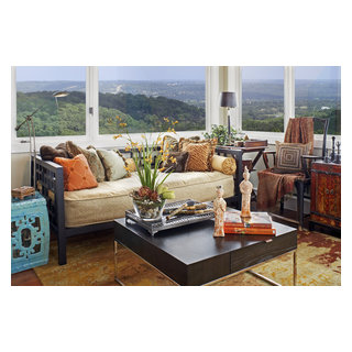 Transitional Sitting Area and Wet Bar - Asian - Family Room - Austin ...