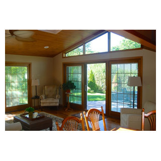 Vaulted Beaded Ceiling with Trapezoid Windows - Contemporary - Family ...