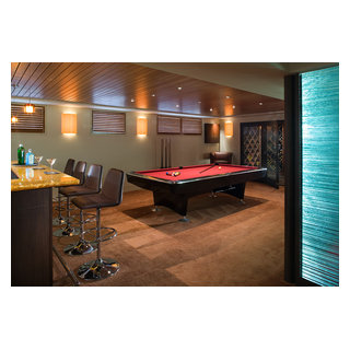 Wine Cellar and Gaming Room - Contemporary - Family Room - New York ...