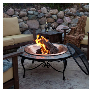 Copper Fire Pit: Mosaic 40 Inch Surround Fire Pit with Copper Fire Bowl ...