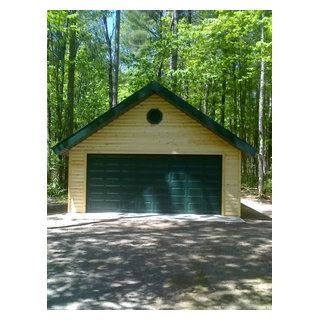 20x20 Garage Natural Log Siding - Rustic - Garage - Other - by Monk ...