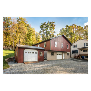 Amish Barn in Red and Bronze Metal Roofing and Siding - Farmhouse ...