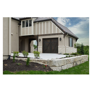 Detached Garage featuring Weston Cream Natural Stone Veneer ...