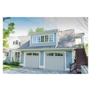 Diagonal addition to create driveway space - Traditional - Garage ...