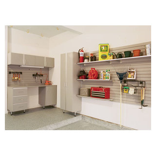 Garage Storage and Shelving with Work Bench and Slat Wall - Гараж - Нью ...