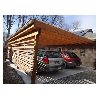 Mid-century modern carport (Greyslate provided construction services ...