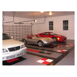RaceDeck Garage Flooring in English Car Garage - - Traditional - Garage ...