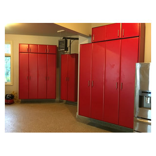 Racing Red Garage storage - Traditional - Garage - Bridgeport - by ...