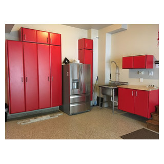Racing Red Garage storage - Traditional - Garage - Bridgeport - by ...