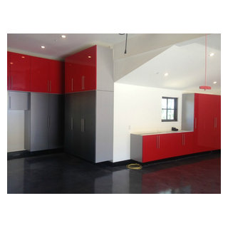 Red & Black Powder-Coat Finished Cabinets: Yorba Linda, CA - Modern ...