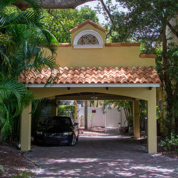 Spanish Style Garden Garage Shed Ideas - Photos & Ideas | Houzz