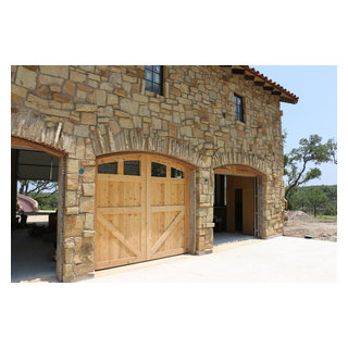 Vertical-lift real-wood overhead garage doors - Contemporary - Garage ...