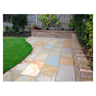 Sawn Sandstone Paving with Sandstone Walling - Garden - Other - by The ...